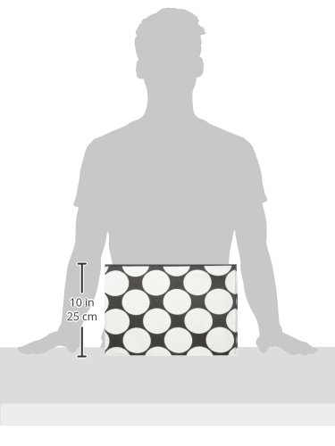 Bacati - Large Storage Tote Dots Pin Stripes Black Neutral 14 x 14 x 10 inches
