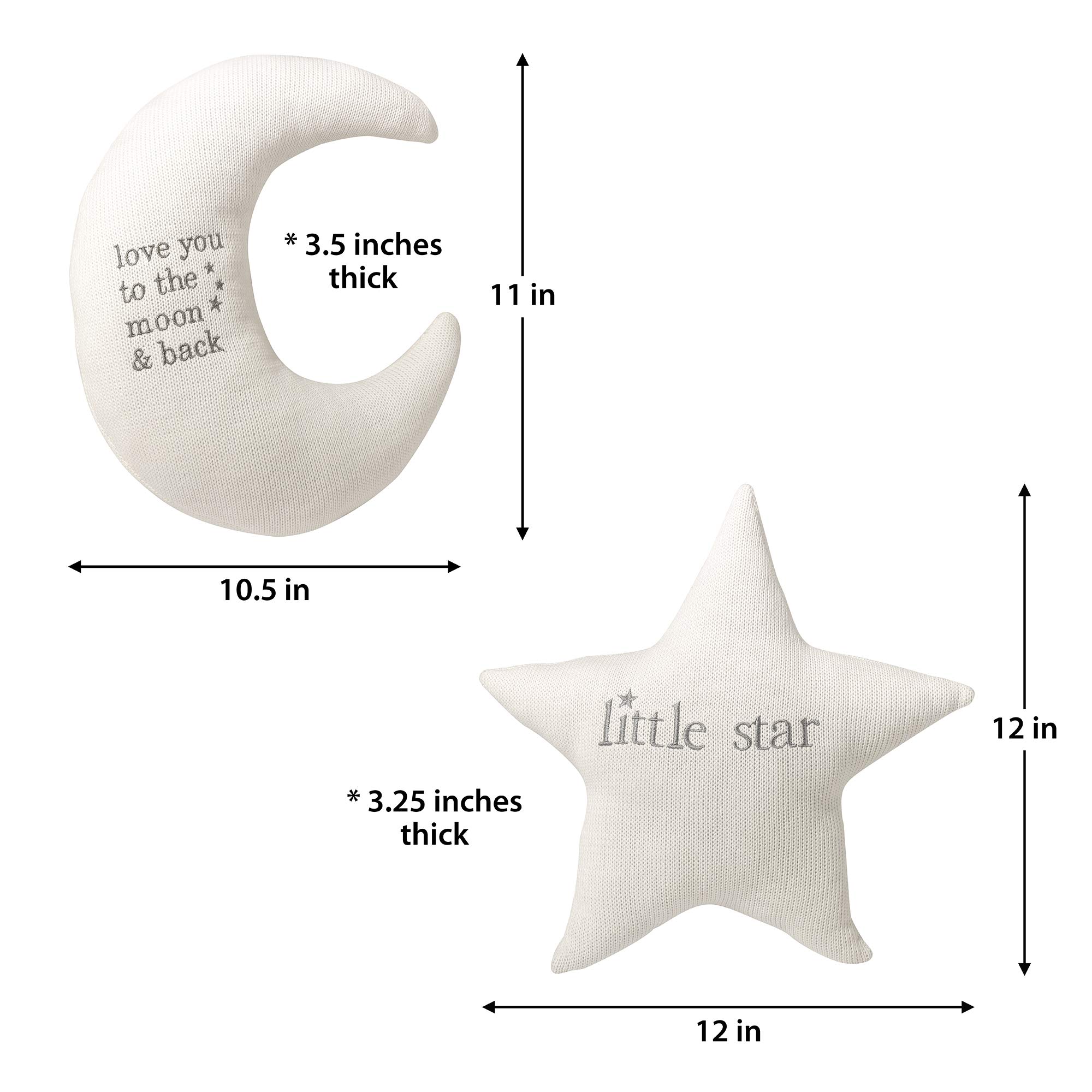 Lillian Rose White Star and Gray Moon Nursery Pillow Set