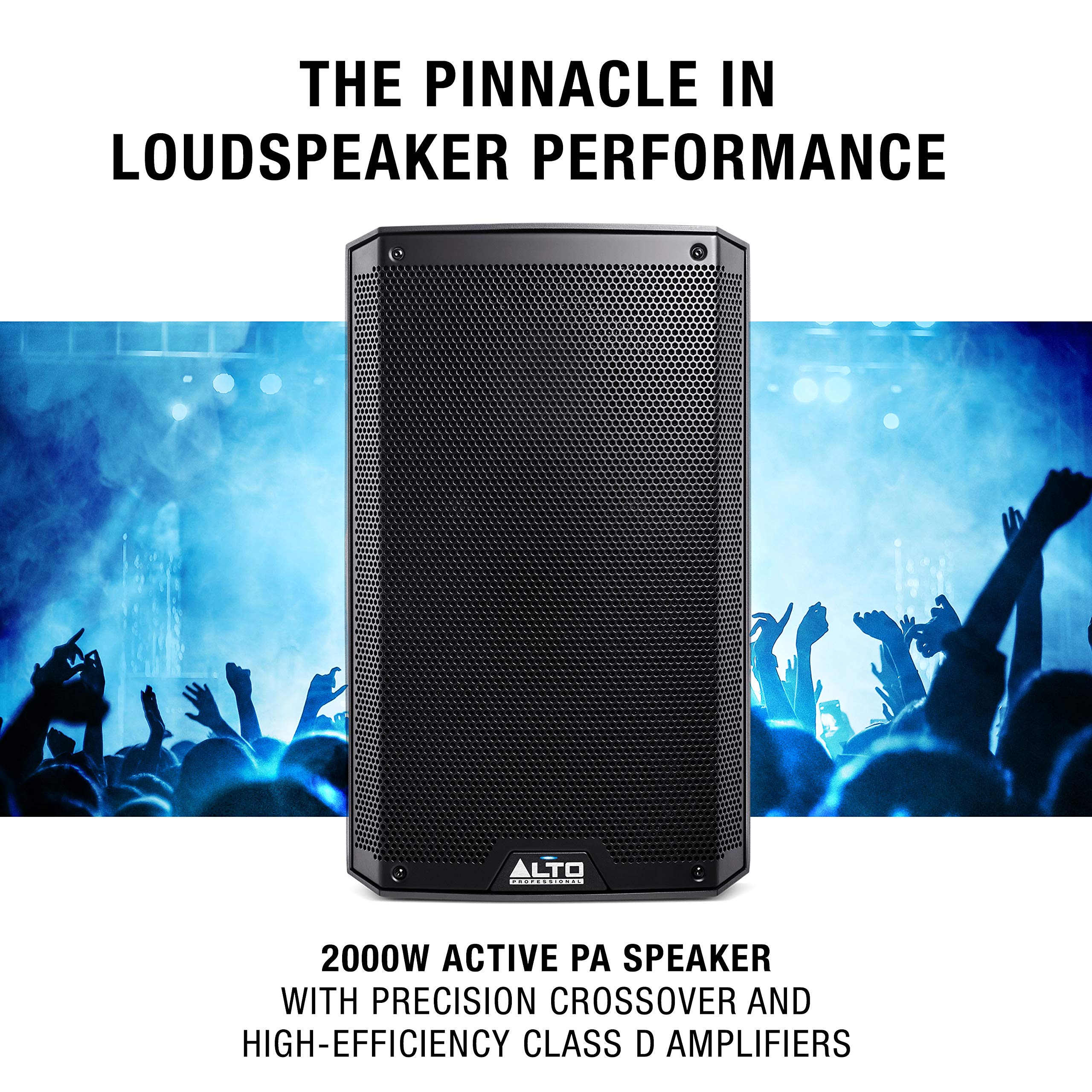 Alto Professional TS310 | 2000 Watt 10 Inch 2 Way Powered PA Speaker with Integrated 2-Channel Mixer and Pole or Wedge Positioning Options