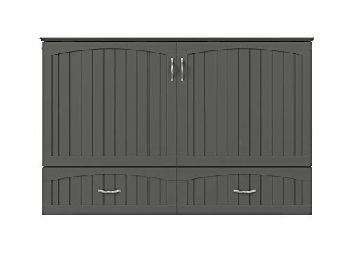 AFI Southampton Murphy Bed Chest with Charging Station, Queen, Grey