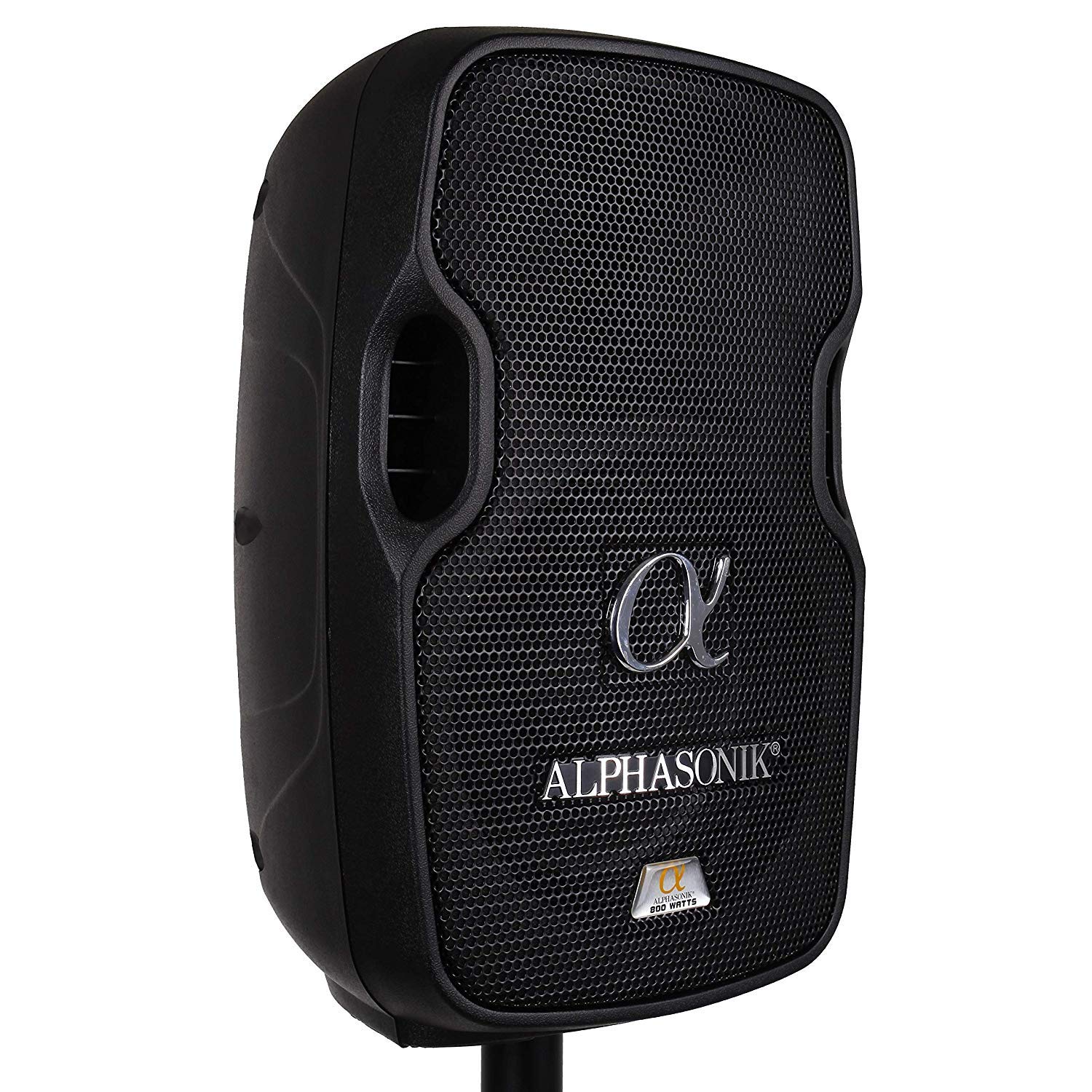 Alphasonik 8" Portable Rechargeable Battery Powered 800W Pro DJ Amplified Loud Speaker with 2 Wireless Microphones Echo Bluetooth USB SD Card Aux MP3 FM Radio PA System LED Ring Karaoke Tripod Stand