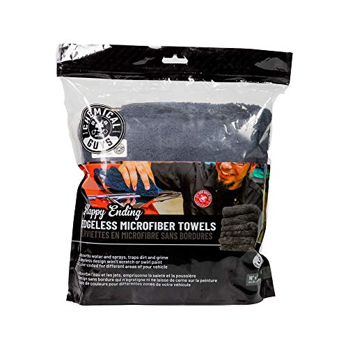 Happy Ending Ultra Plush Edgeless Microfiber Towel, Black