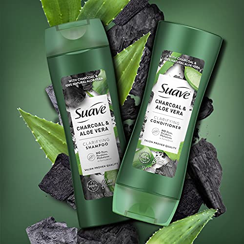Suave Professionals Clarifying Shampoo for Oily Hair Charcoal Aloe Vera Paraben Free 12.6 oz