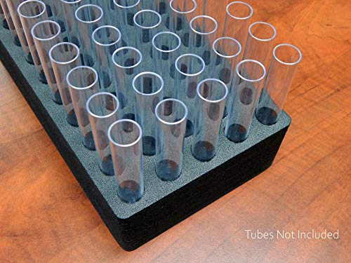 Polar Whale 5 Test Tube Racks Black Foam Storage Rack Organizer Stand Transport Holds 50 Tubes Each Fits up to 16mm Diameter Tubes