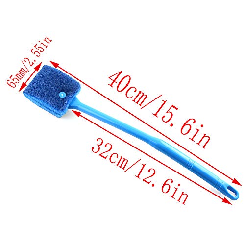 LQ Industrial 2PCS Fish Tank Cleaning Brush 2 Colors Aquarium Fish Tank Double Sided Cleaning Sponge Brush