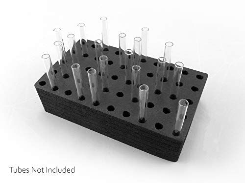 Polar Whale Test Tube Rack Black Foam Storage Rack Organizer Stand Transport Holds 50 Tubes Fits up to 10mm Diameter
