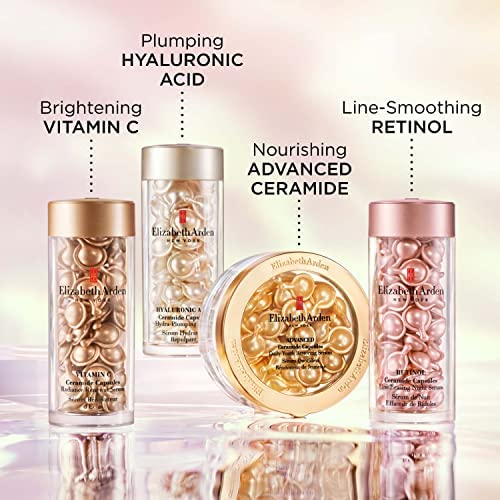 Elizabeth Arden Vitamin C Ceramide Capsules Serum, Daily Skin Care, Brightening Face Serum, 30 Count