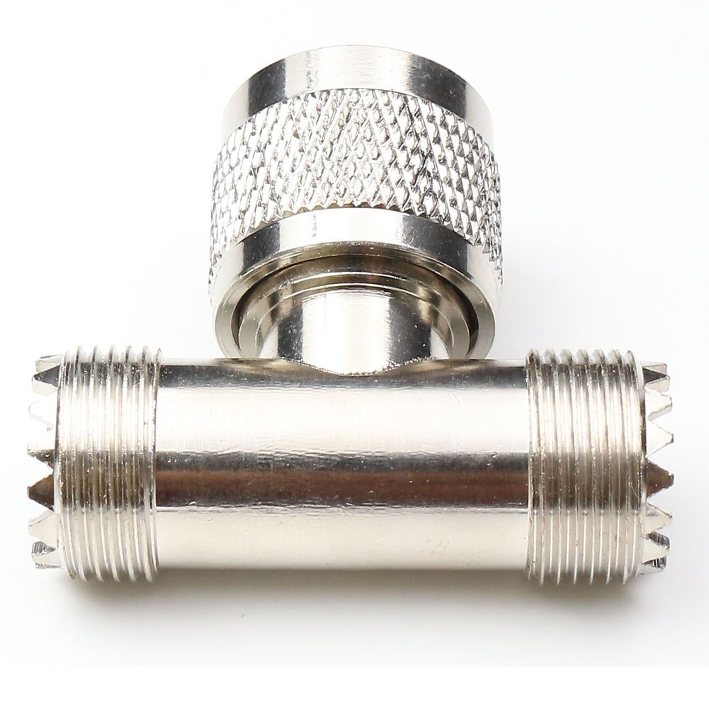 ANHAN UHF Male to UHF Female Tee Connectors, Pl259 Tee Connector pl259 Coaxial Cable Adapters SO239 Splitter for Ham Radio CB Antenna 1Pack