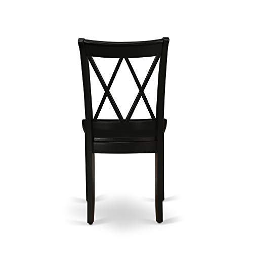 East West Furniture SHCL5-BLK-W Dining Table Set, 5-Piece