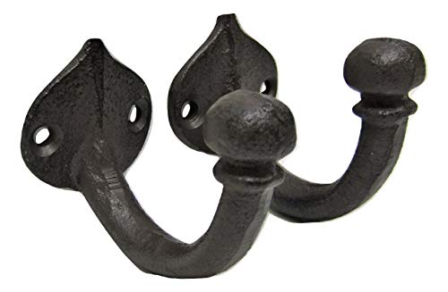 BSA Cast Iron Coat Hat Hooks 2.5 Inch Set of 2 Robe Stocking Hangers Antique Vintage Style