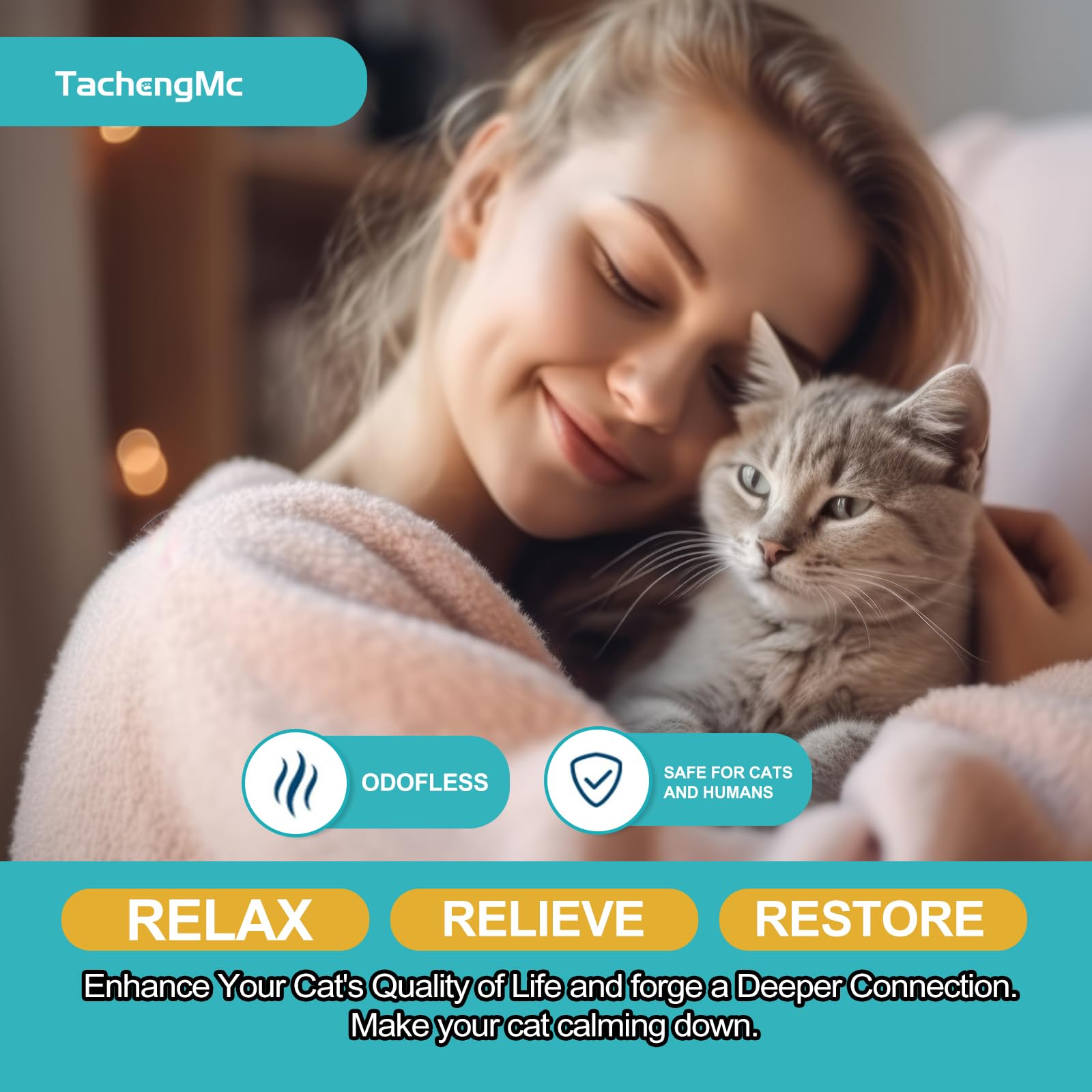 4 Pack Calming Collar for Cats, Cat Collars Efficient Relieve Reduce Anxiety Stress Pheromones Collar, Cat Calming Collar Kitten Supplies Make Comfortable Relaxed, Lasting 60 Days, Purple
