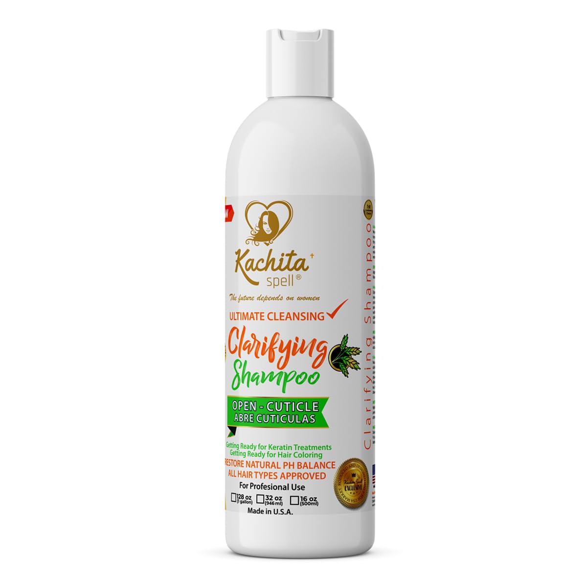 Kit Brazilian Keratin 3D IMPROVED FORMULA Treatment Hair Straighteners Hight Bright Kachita Spell + Clarify Shampoo
