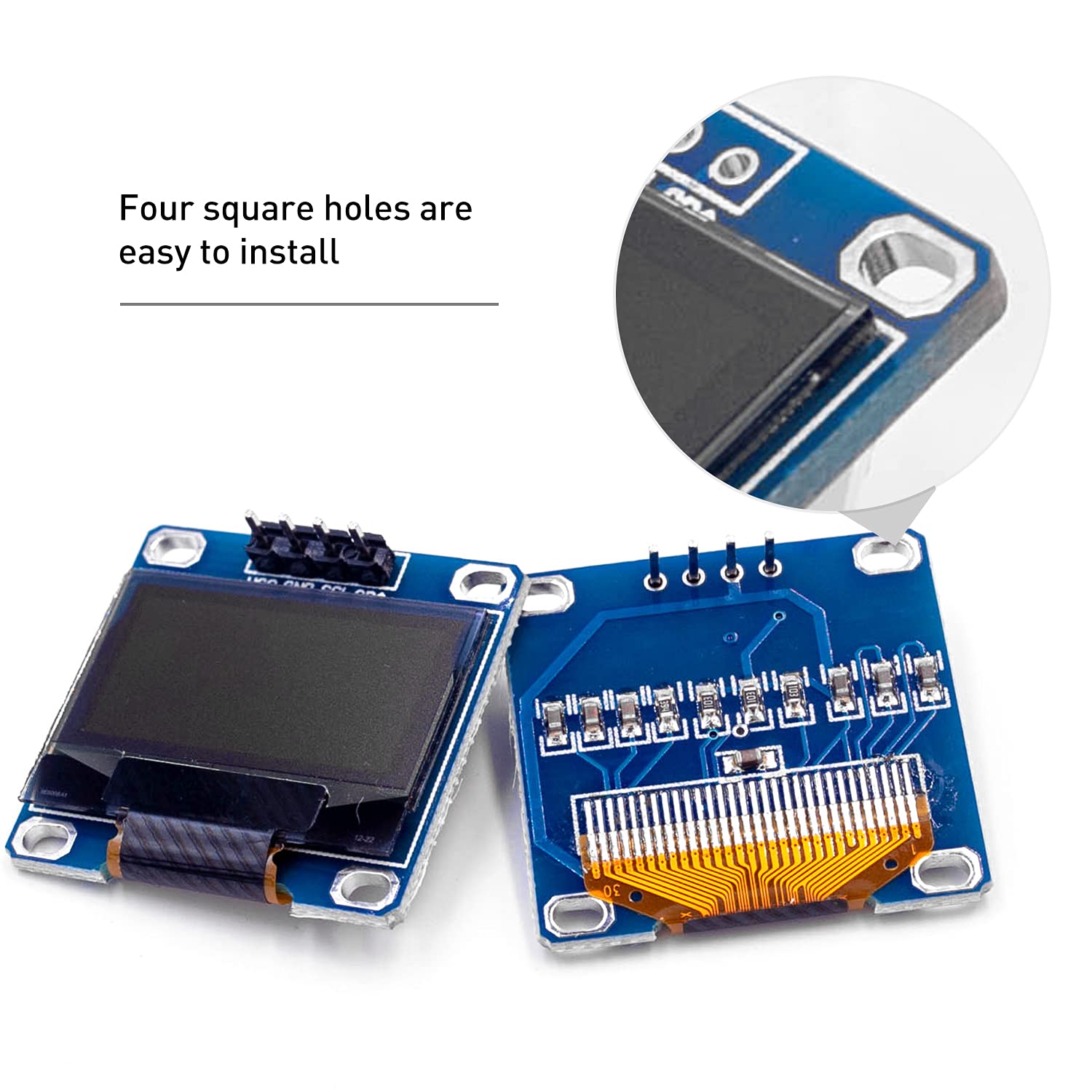 YLKOVA OLED 0.96 Inch OLED Display Module IIC SSD1306 128 64 LCD Blue with Du-pont Wire 40-Pin Female to Female, I2C Serial Self-Luminous Display Board, for Ar duino UNO R3 STM