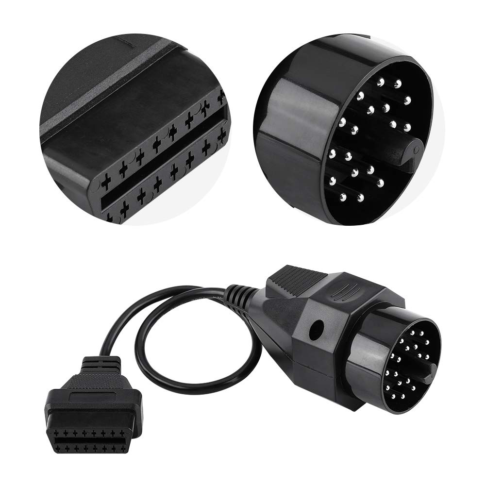 20PIN OBD1 to 16PIN OBD2 Adapter Connector Scanner Cable 20 Pin OBD2 Round Diagnostic Scanner Adapter Cable for E36 E38 E39 E46 E53 X5 Z3