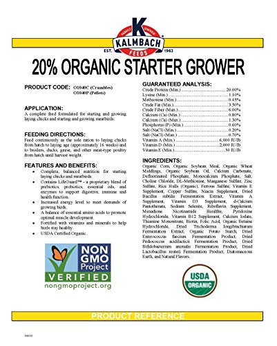 Kalmbach Feeds 20% Organic Chick and Meatbird Starter Grower Pellet
