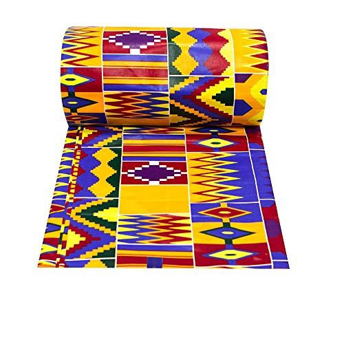 African Fabric 100% Cotton Kente Cloth by The Yard 6 Yards African American Ankara Print Wax Fabric 1381