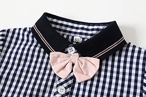 Kimocat Baby Boys Gentleman Outfits Suits Long Sleeve Shirt Suspenders Pants Bow Tie Clothes Set