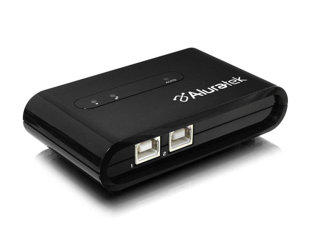 Aluratek 2-Port USB 2.0 Auto Sharing Switch