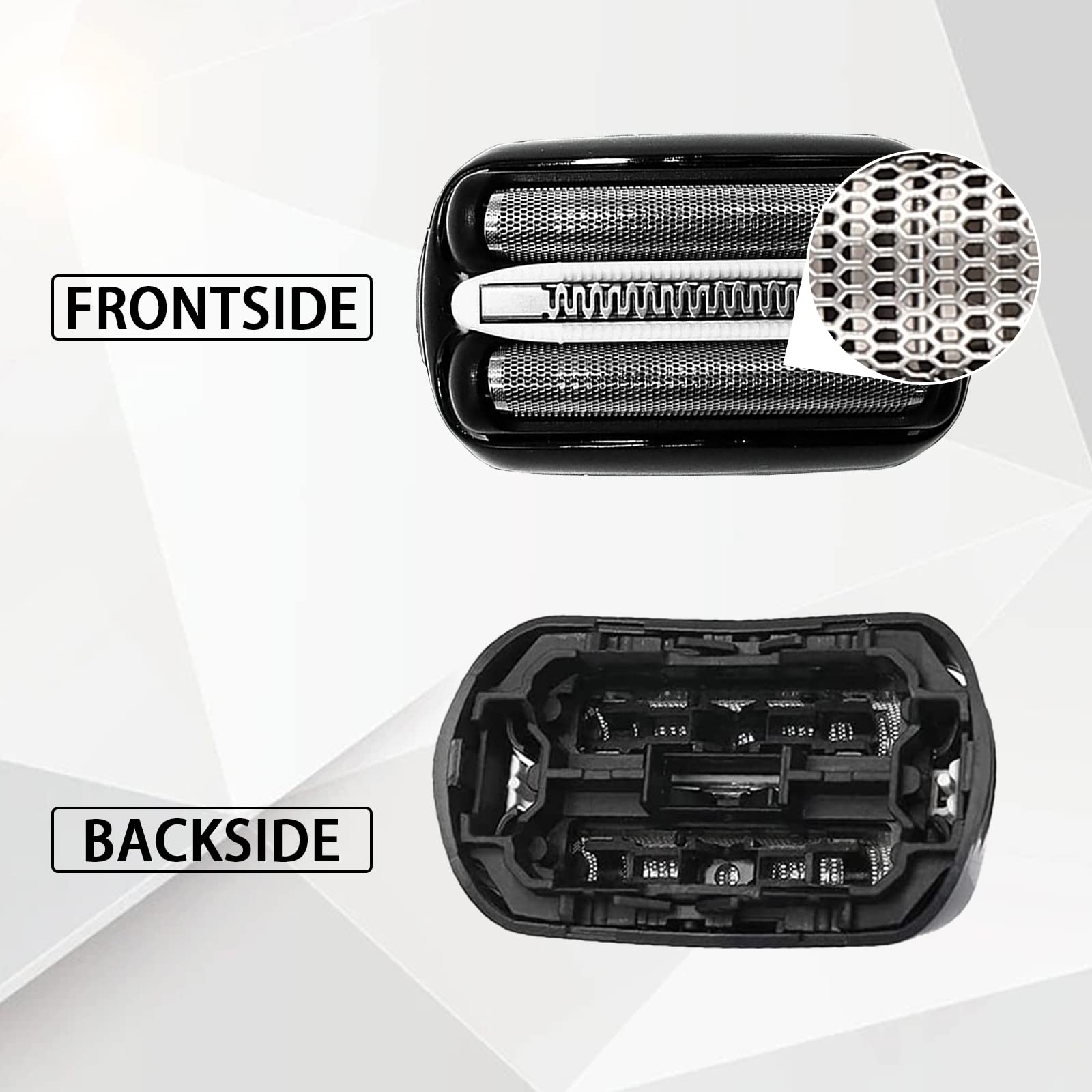 32B Shaver Replacement Heads Compatible with Braun Series 3 Electric Razor, Replacement Foil and Cutte