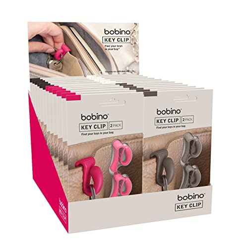 Bobino | Key Clip | Clip On Key Holder | Key Hook for Bag | Key Clip for Purse | Key Holder for Keychain | Purse Accessories | Key Chain Hooks & Compact Key Holder | Key Hanger | 2 Pack Cream