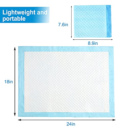 Clearworld 50 Pack Disposable Changing Pad, Waterproof Baby Disposable Underpads, Portable Diaper Changing Mat 3-Layer Leak-Proof,Breathable,Comfortable Always Keep Skin Dry 24βx18β