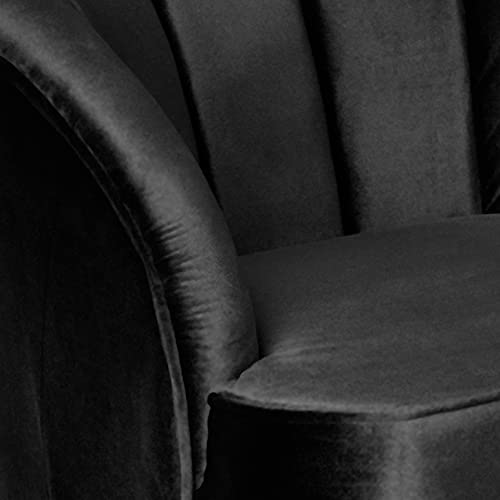 Christopher Knight Home Amaia Modern Velvet Club Chair, Black / Walnut