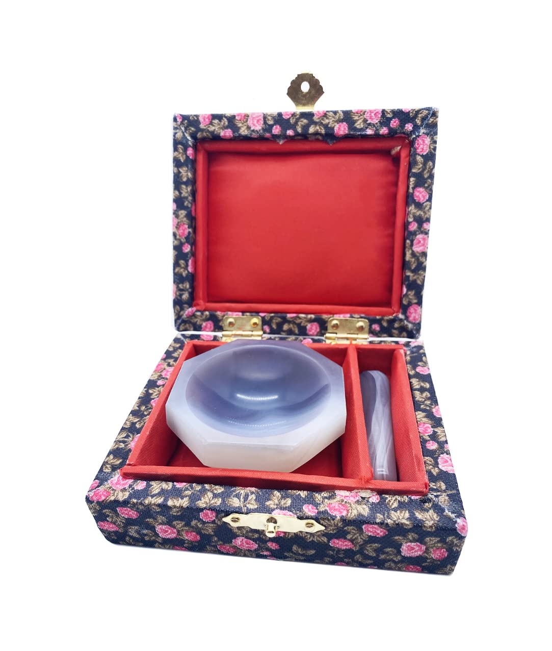 KOLAMOON ID: 50MM 1.97" Lab Grinding Natural Agate Mortar and Pestle Set Standard Form Inner Diameter 50mm Inner Depth 15 mm