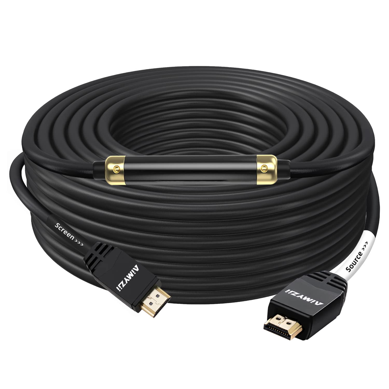 Aimyzii HDMI Cable 75 Feet 4K HDMI 2.0 Cable with Built-in Signal Booster Support 4K 3D 2160P 1080P HDCP2.2 Ethernet ARC and Bandwidth 18Gbps-Black