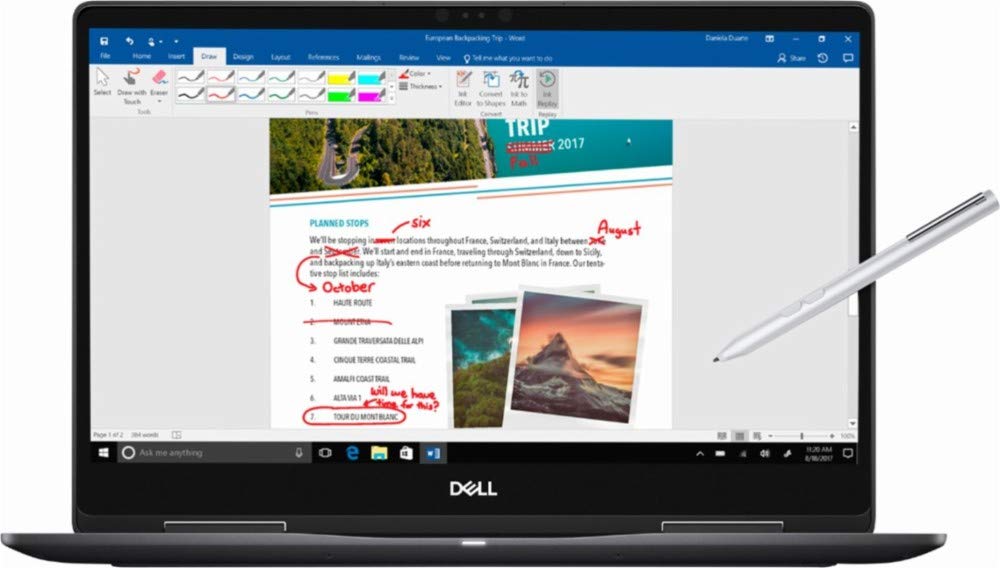 Dell - 2-in-1 15.6" 4K Ultra HD Touch-Screen Laptop - Intel Core i7 - 16GB Memory - NVIDIA GeForce MX130 - 256GB SSD - Abyss Black