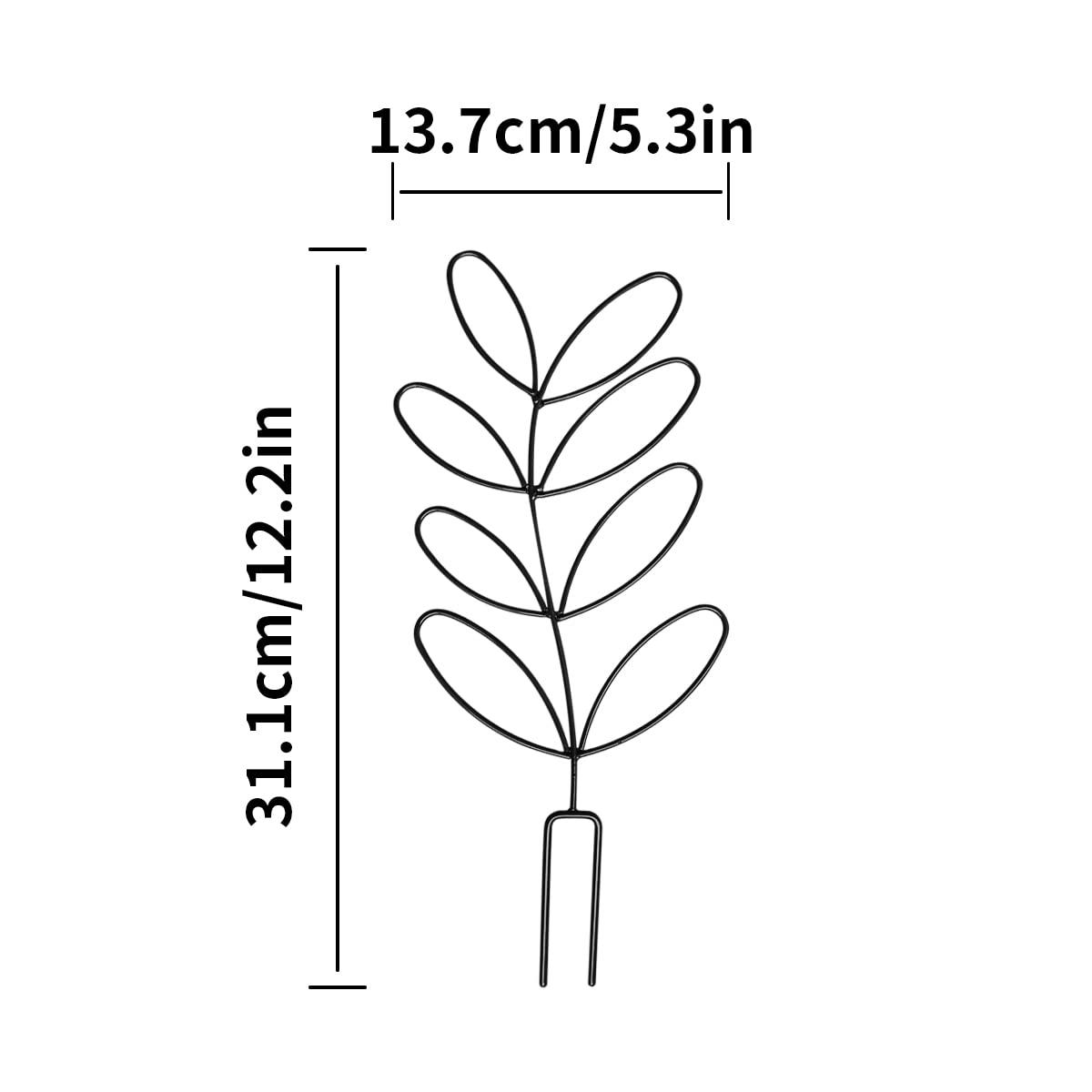2Pack Indoor Plant Trellis Metal Wire Garden Trellis ,Small Climbing Leaf Shape Trellis for Garden Potted Plant Houseplant(Blackish Green)