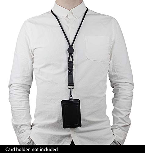 Durable Round Cord Lanyard with Metal Hook,Breakaway Buckle,Safety Breakaway for ID Card Holder in Office or Keys