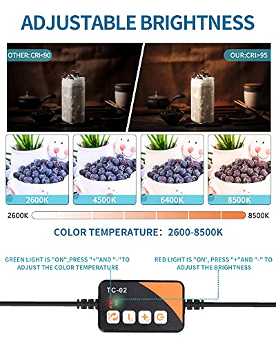 FOSITAN Bi-Color Photo Light Box 35’’/90cm Portable Shooting Tent Photo Box with 7 Color Backgrounds, 252 LED Beads, 360 Degree Rotated Light Board, 2600-8500K(±200K), CRI 92+