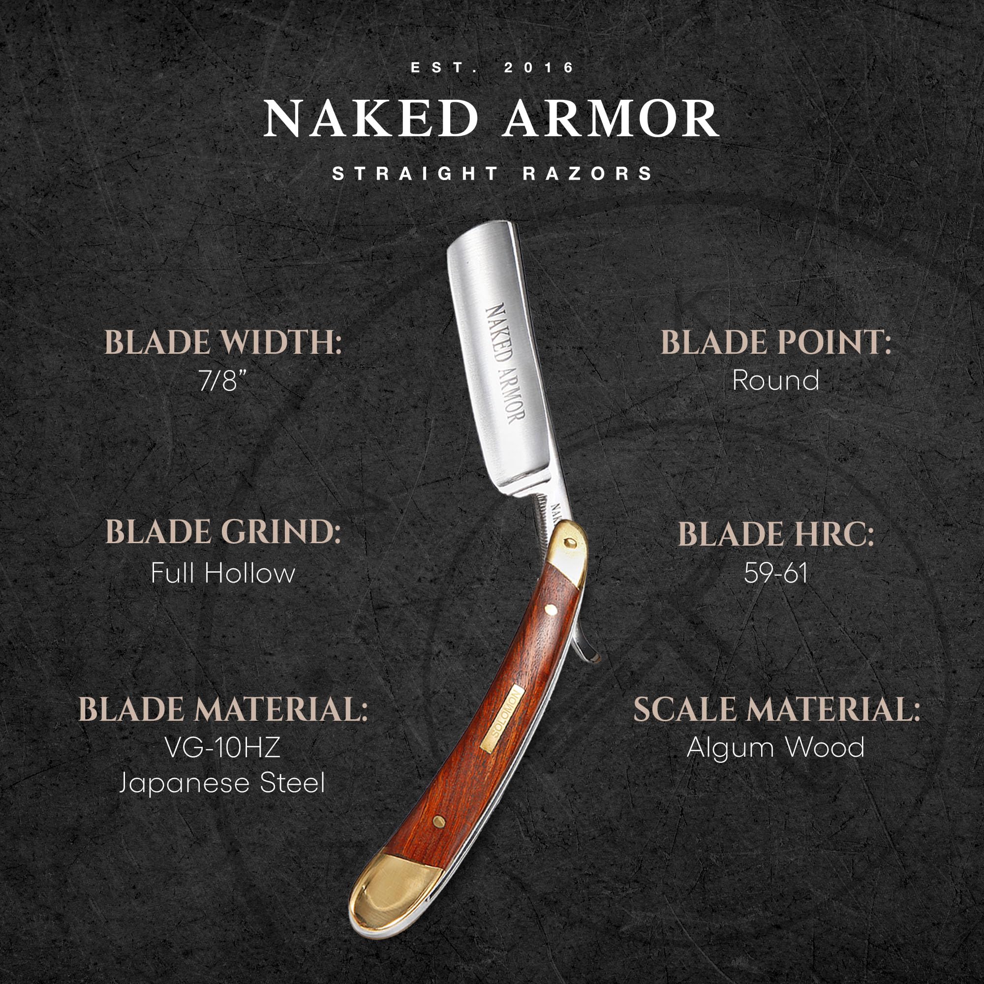Amazing Naked Armor Straight Razor Kit, Shave-Ready Japanese Steel Blade, Complete Straight Razor Shaving Kit for Men, Straight Razor Beginner Kit, Straight Razors For Men Kit