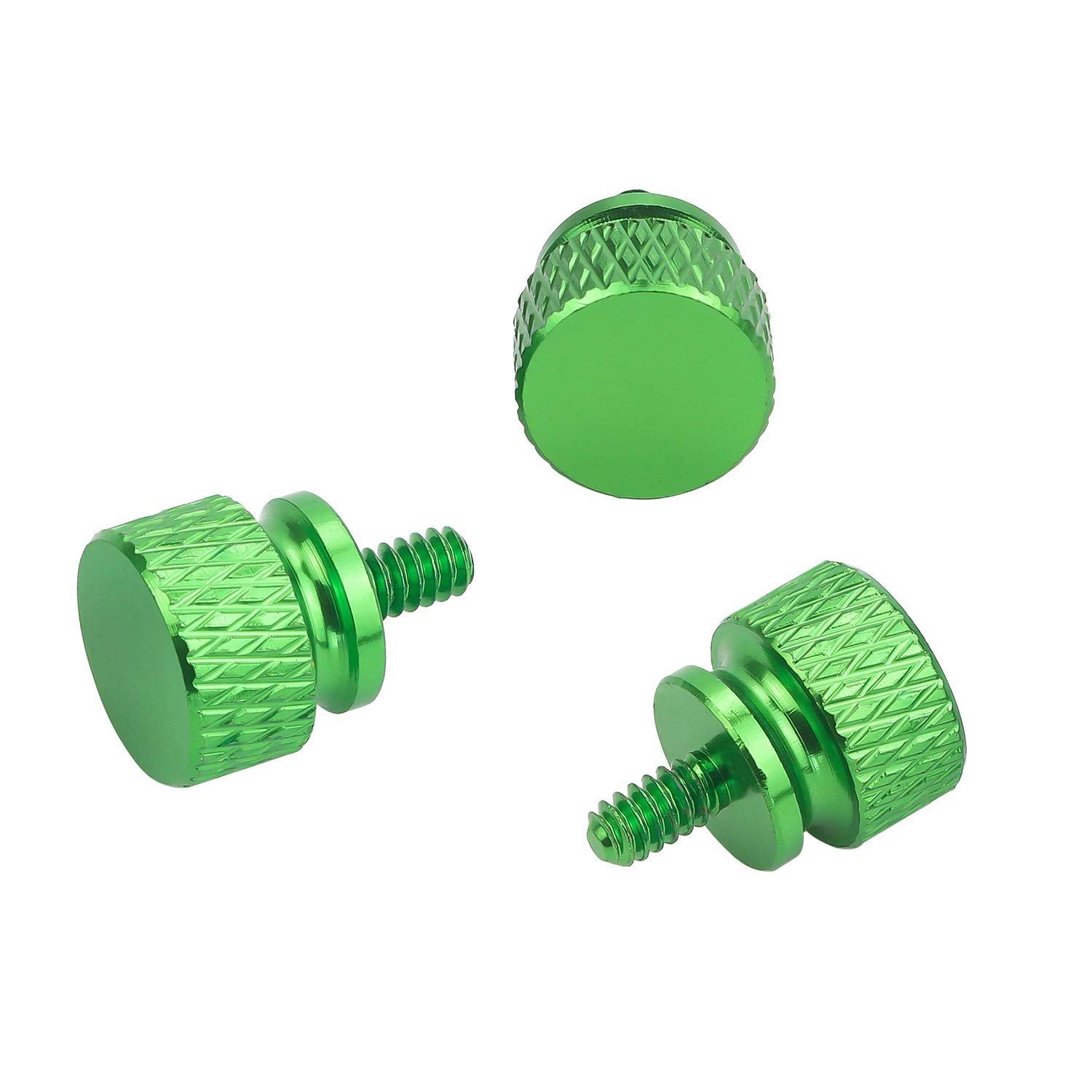 Favordrory 6#-32 Anodized Aluminum Thumbscrews, Computer Case Thumbscrews, Thumb Screws, Green, 10 PCS