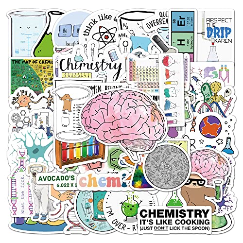 50PCS Pack Chemical Laboratory Equations Chemistry Stickers for DIY Laptops Stationery Phone Case Skateboard Gifts Decals for Kids Birthday Party