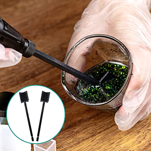 2 Pcs Epoxy Mixer Attachment for Drill, Reusable Paint and Resin Mixer Paddle to Mix Epoxy Resin, Paint, Ceramic Glaze and Reduce Bubbles