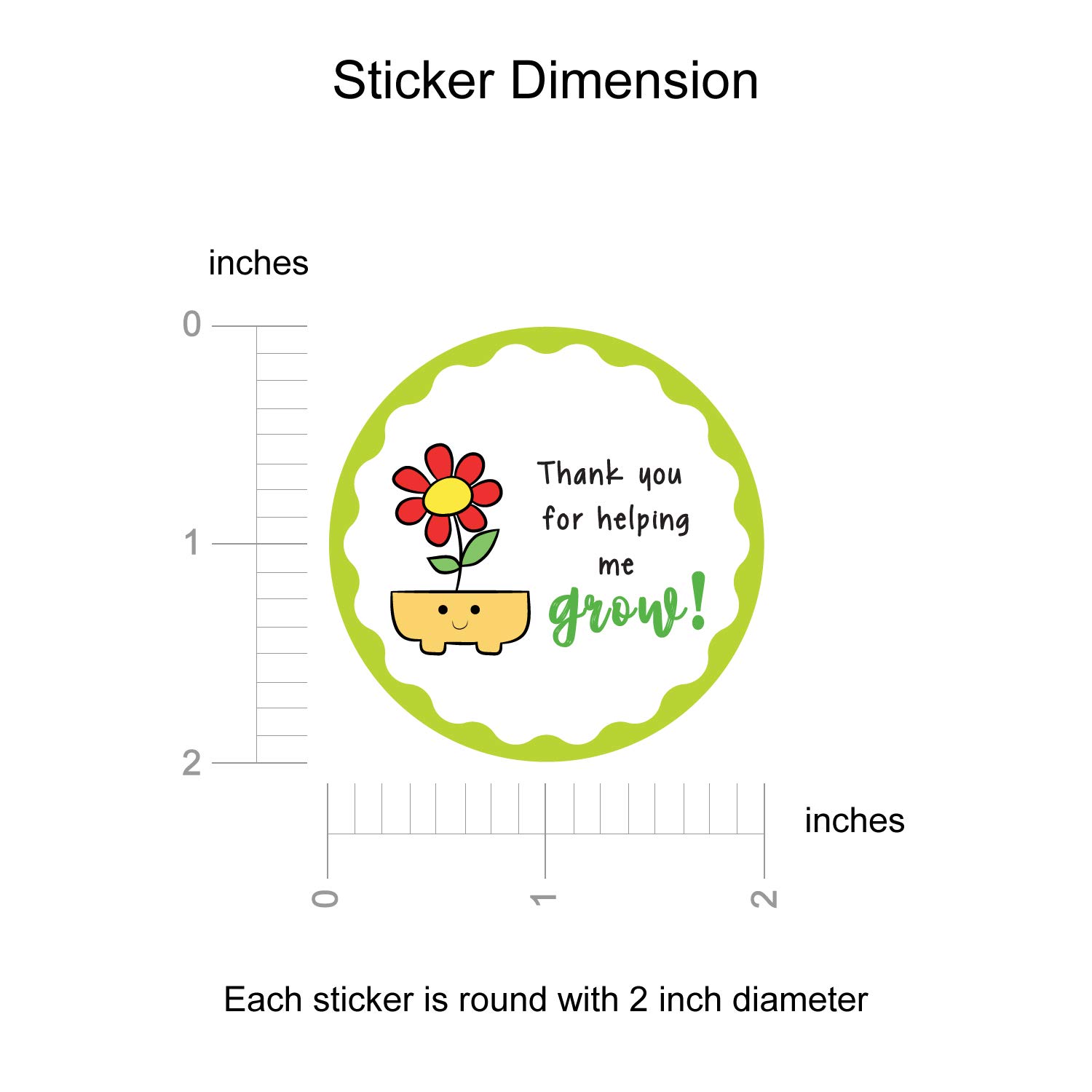 weRevel Helping Me Grow Theme Gratitude Stickers, 40 Count, 2 Inches, Round, 4 Unique Designs