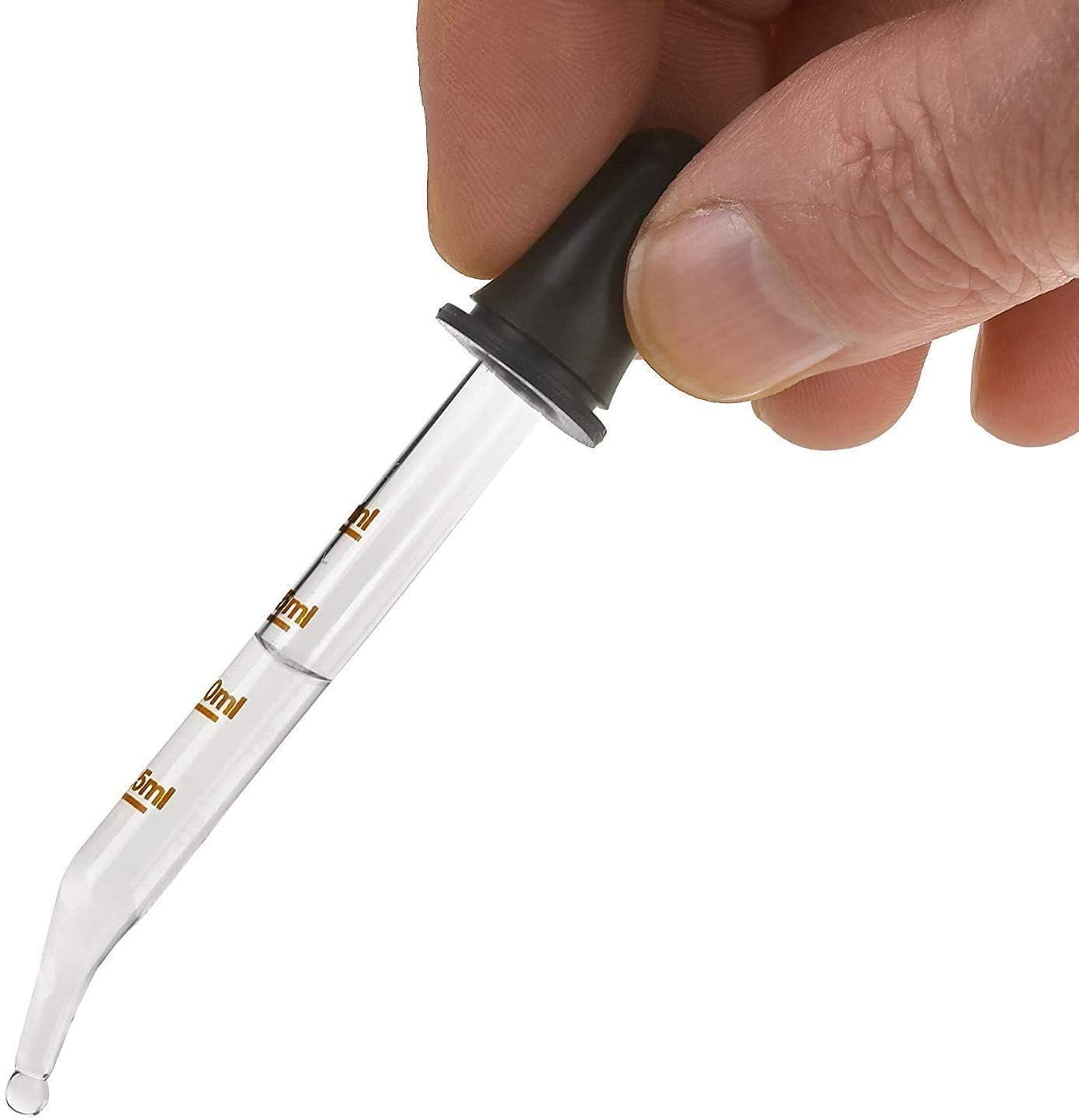 Eye Dropper - 8-Pack, Bent & Straight Tip Calibrated Glass Medicine Droppers for Essential Oils | Pipette Dropper for Accurate Easy Dose & Measurement (1mL Capacity)