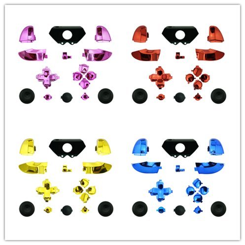 Ambertown Bumpers Triggers Buttons DPad LB RB LT RT Button with Tools for Xbox One Controller Chrome Blue