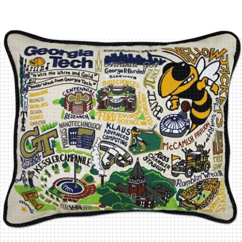 Catstudio Georgia Tech Collegiate Embroidered Decorative Throw Pillow