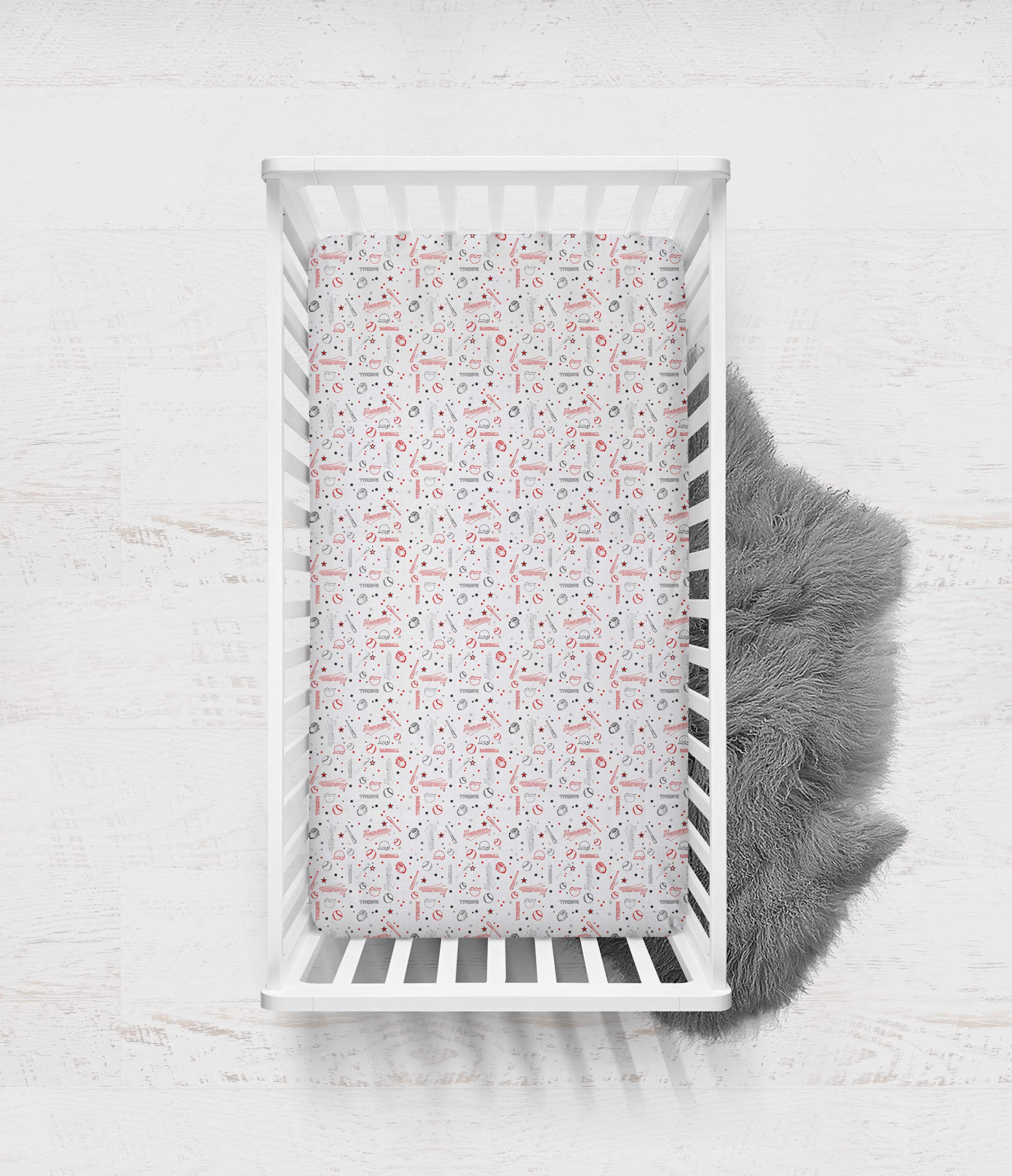 Bacati Muslin 2 Piece Crib Sheets, Basketball/Orange/Grey