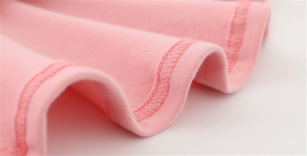 Csbks Toddler Baby Girls Long Sleeve Cotton Dress Solid Ruffle Tops 2T Pink