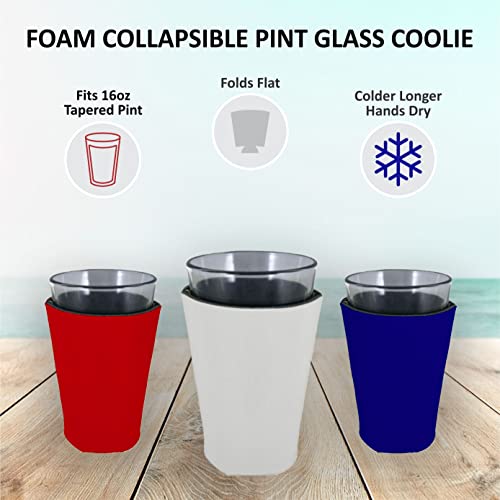 Blank Foam Pint Glass Coolies (Variety Color 6 Pack)