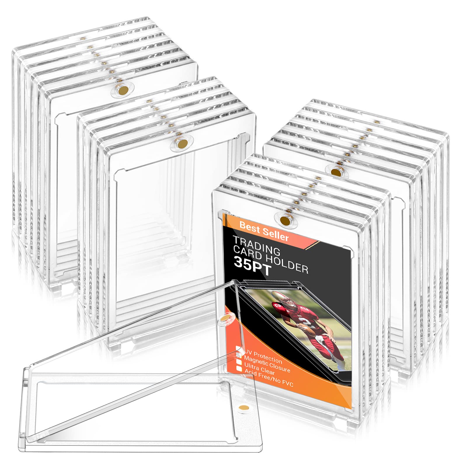 23 Pack - Magnetic Card Holder, 35PT Magnetic Trading Card Holder, Baseball Card Holder, Hard Acrylic Card Cases, Card Protector for Game Baseball Sports Card, Fit for Standard Card