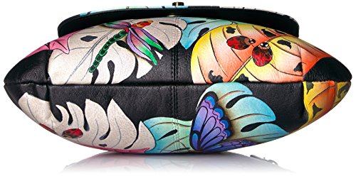 Anna by Anuschka womens Anna Anuschka, Handpainted Leather Medium Flap Body-lovely Leaves Cross Body Handbag, Lovely Leaves, One Size US
