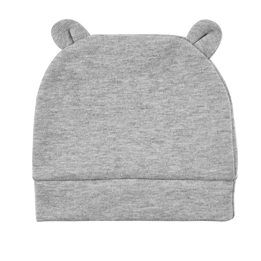 Exemaba Newborn Hats - Cute Infant Girls Boys Bear Ears Hospital Cap Unisex Baby Accessories for 0-3 Months(Black&White&Grey)