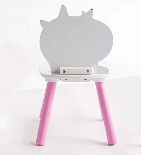 Hearthsong Rainbow Unicorn Table and Chairs Playroom Furniture Set, 2⅓' sq. Table, 11” sq. x 10½”H Chair, 45 lbs. per Chair