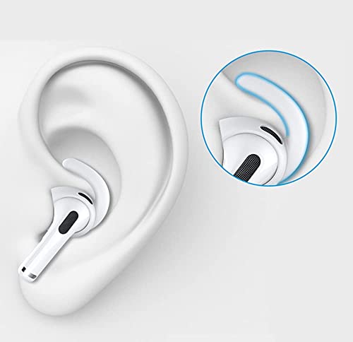ALXCD Ear Hooks Compatible with AirPods 3 3rd Gen, 1 Pair Anti-Slip Adjustable Soft TPU Earhook, 2 Pairs Silicon Ear Tips Hook, 1 Pair Silicon Ear Hook, Compatible with AirPods 3, 1ch+1h+2s, White