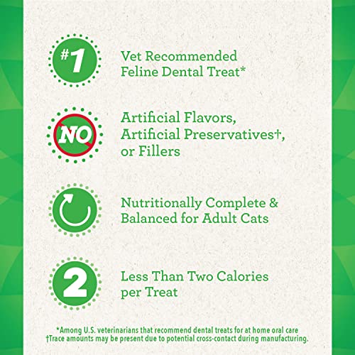 FELINE GREENIES Adult Dental Cat Treats, Oven Roasted Chicken Flavor, 9.75 oz. Tub