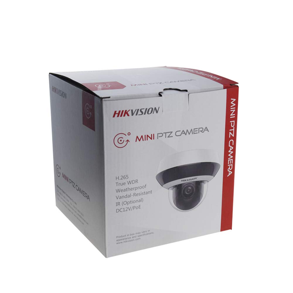 Hikvision 4MP POE Mini PTZ IP Camera DS-2DE2A404IW-DE3,Pan/Tilt/2.8mm~12mm 4X Optical Zoom,Smart IR Night Vision,Audio/Alram Interface, H.265+, Upgrade Version for DS-2DE3304W-DE